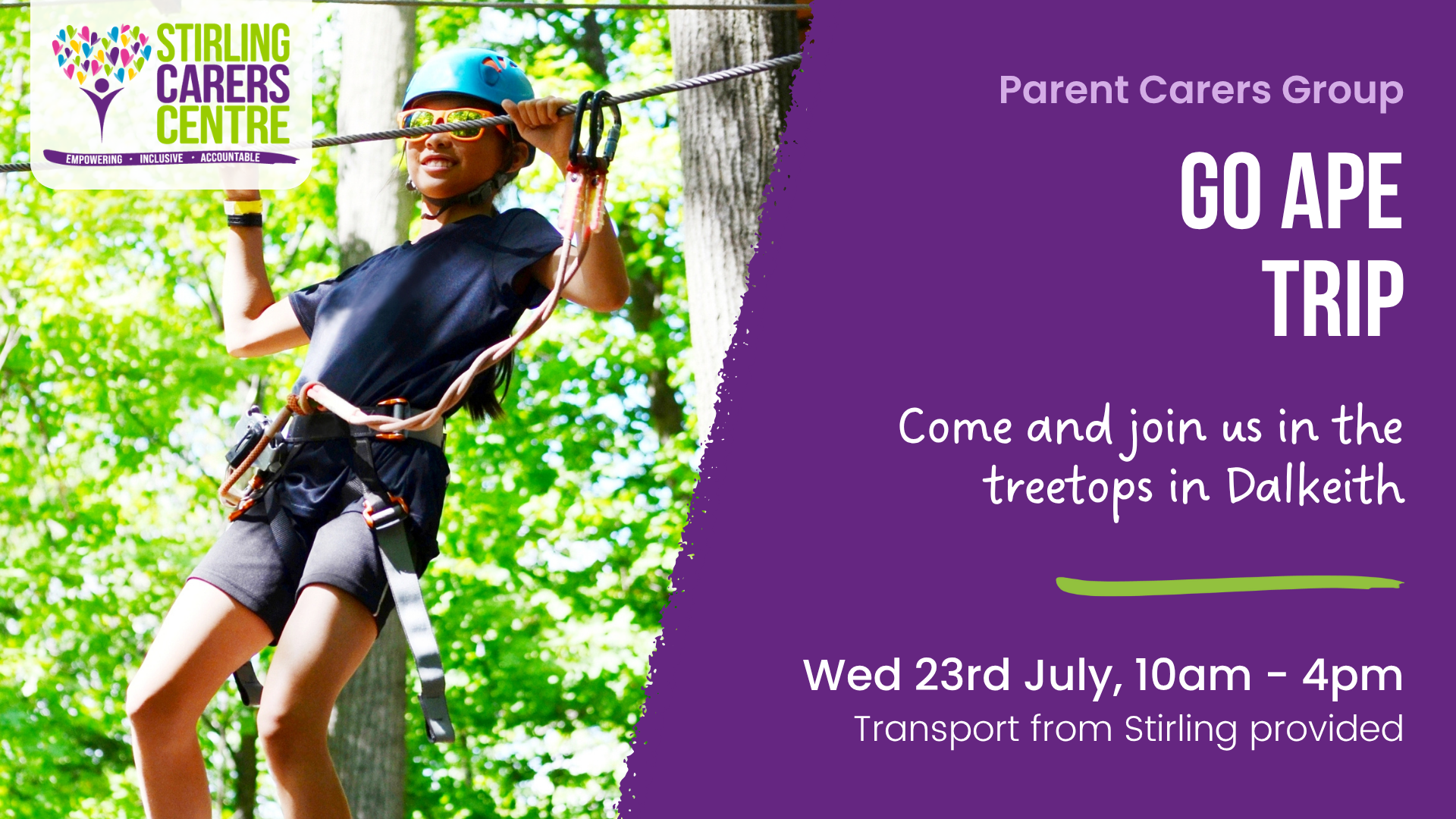 Parent Carers – Go Ape Trip | Stirling Carers Centre